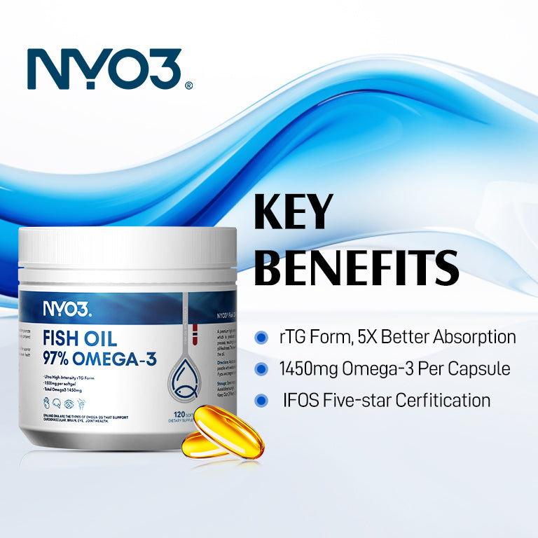 Buy NYO3® 97% Omega 3 Fish Oil Softgels | IFOS Certified